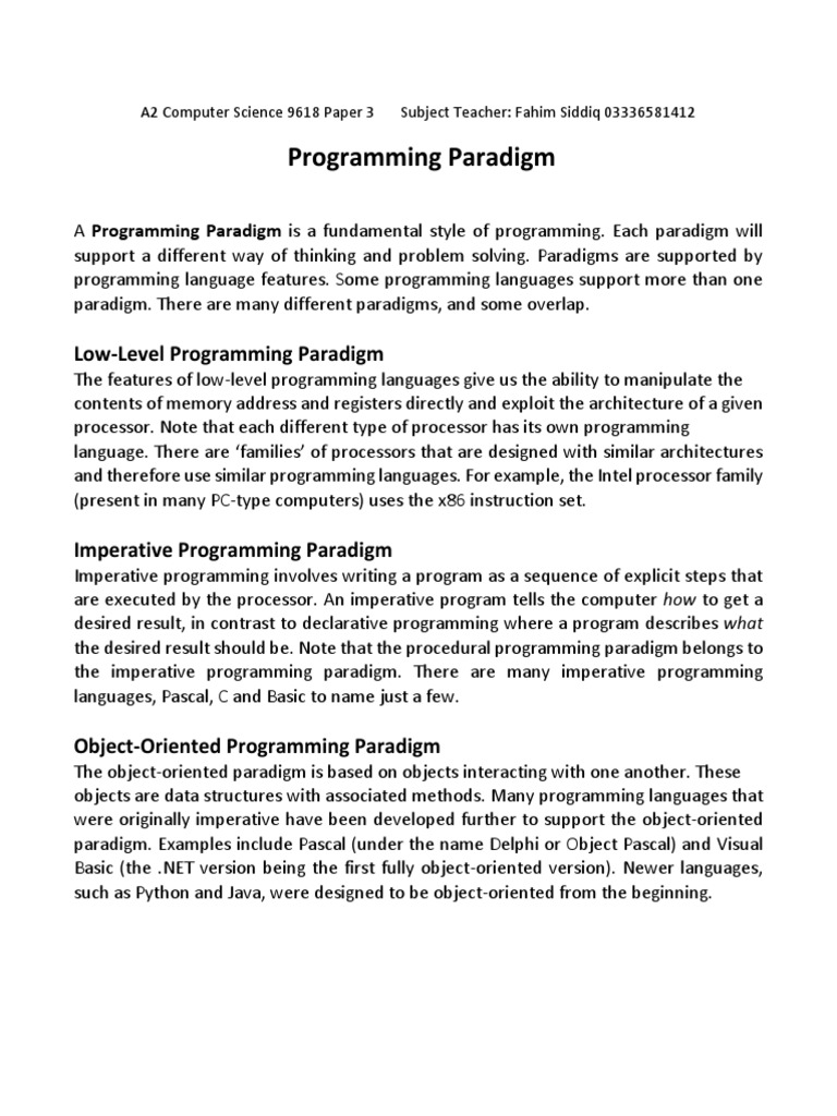 9618 Chapter 25 | PDF | Programming Paradigms | Computer Programming