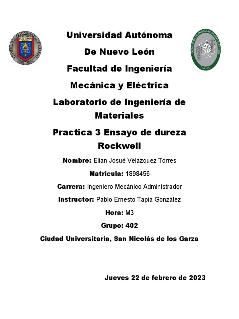 Practica 2 Lab. Ing. de Materiales | PDF