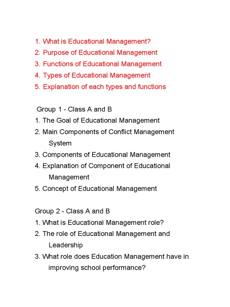 Overview of Educational Management Types | PDF