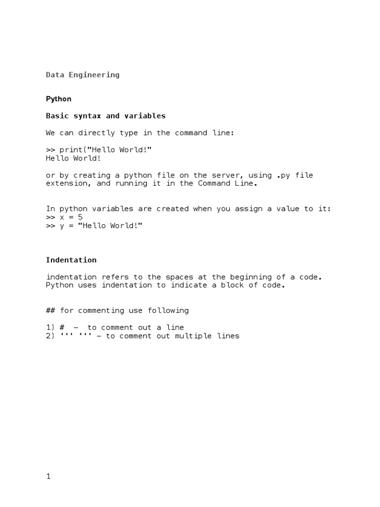 Python - Data Engineering | PDF | Control Flow | Software Development Python - Data Engineering | PDF | Control Flow | Software Development