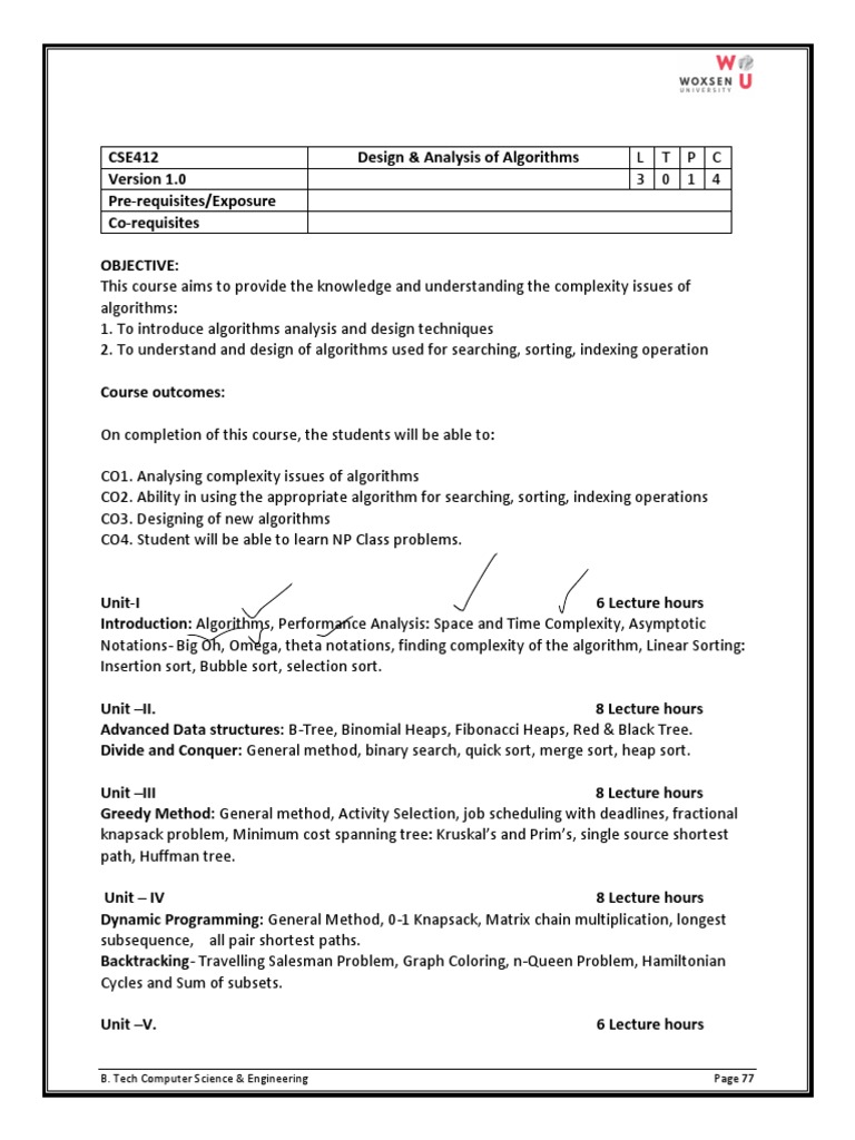 Original 1676265125 DAA Syllabus | PDF | Computational Complexity Theory | Time Complexity