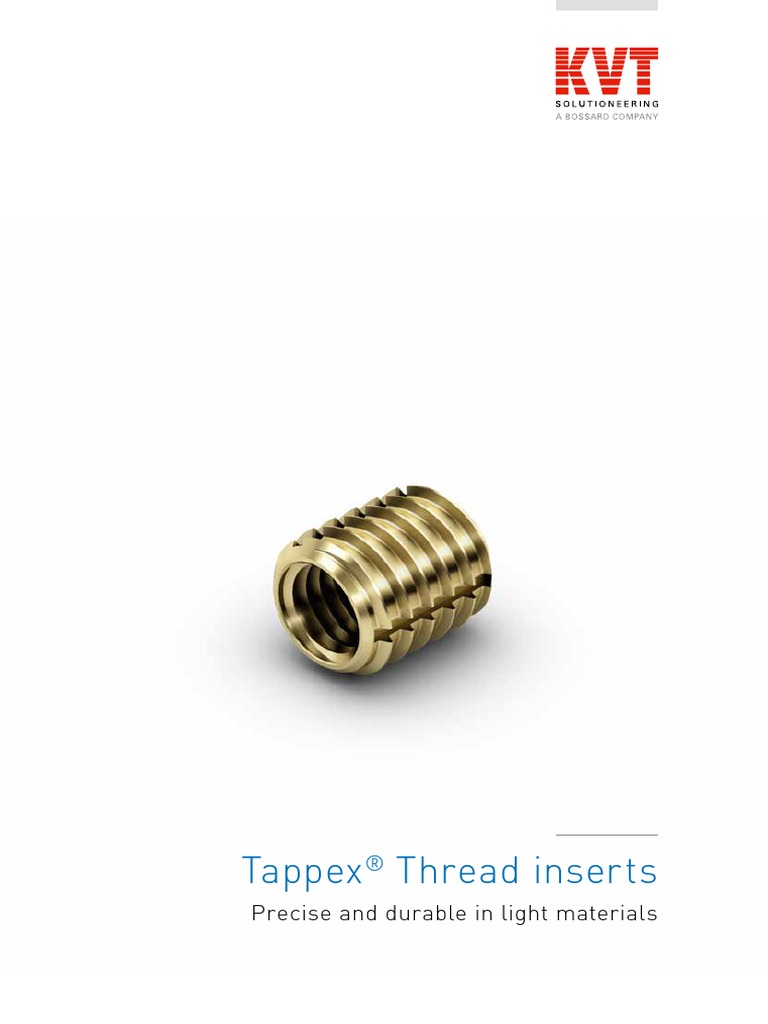 Tappex Thread Inserts: Precise and Durable in Light Materials | PDF | Engineering | Building ...