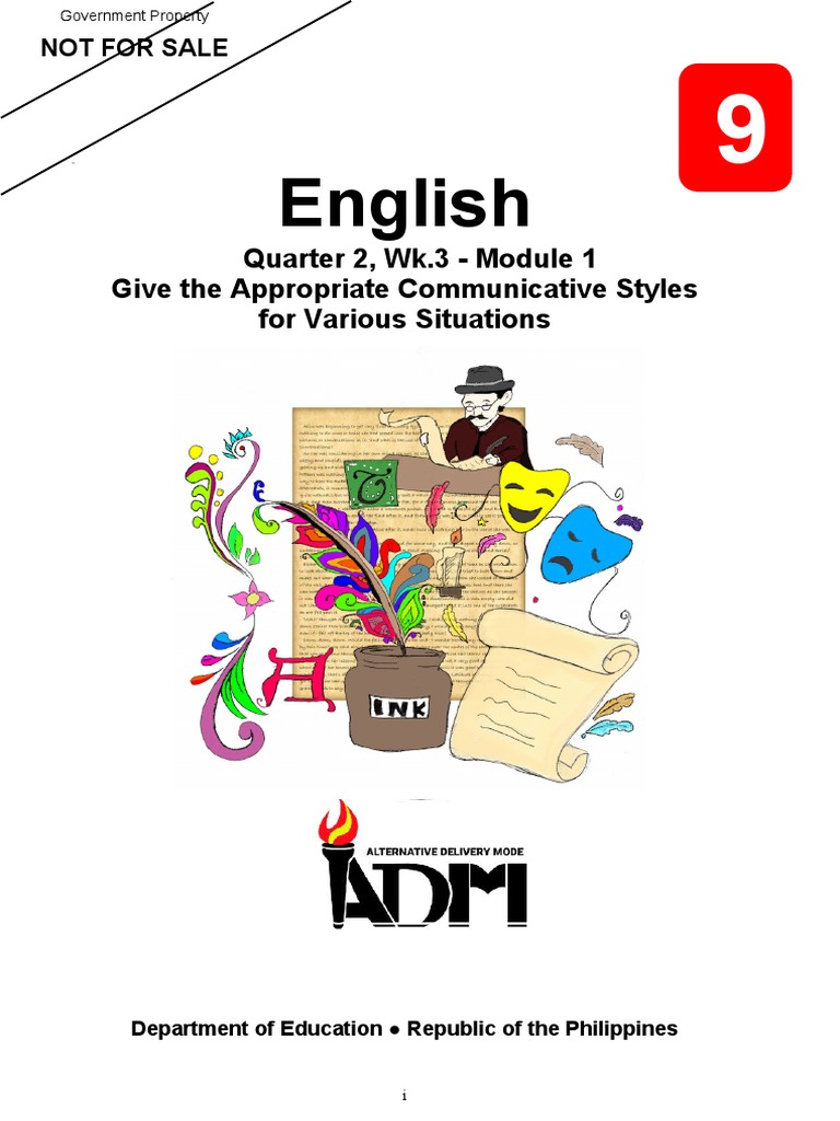 English: Quarter 2, Wk.3 - Module 1 Give The Appropriate Communicative Styles For Various ...