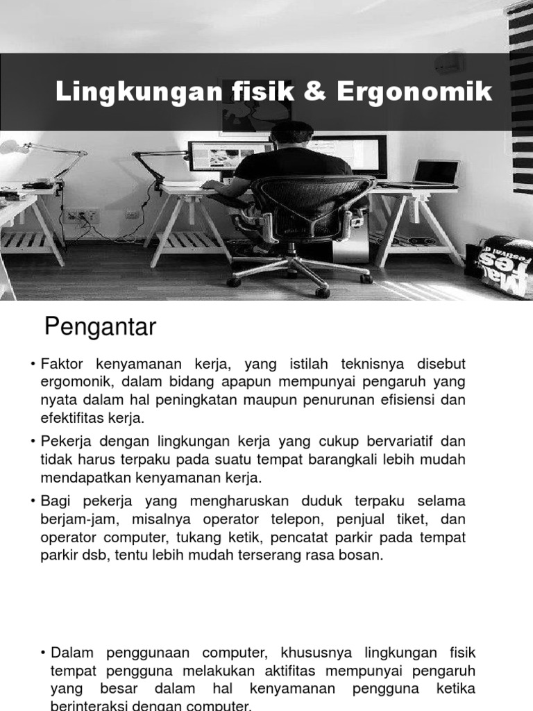 Minggu 12-13 Lingkungan Fisik Dan Ergonomik | PDF