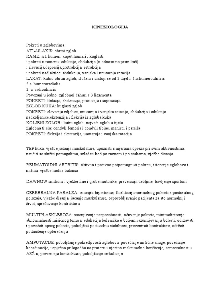 KINEZIOLOGIJA | PDF