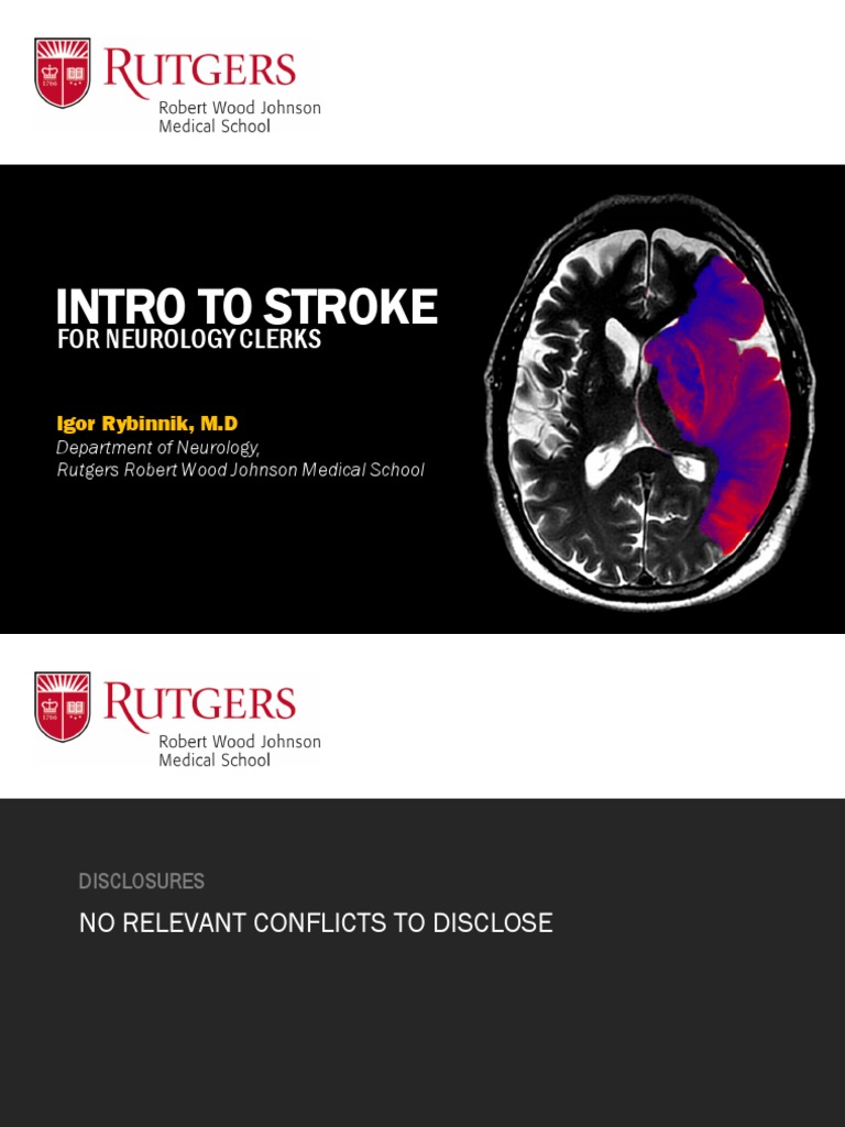 Intro To Stroke: For Neurology Clerks | PDF | Stroke | Thrombosis