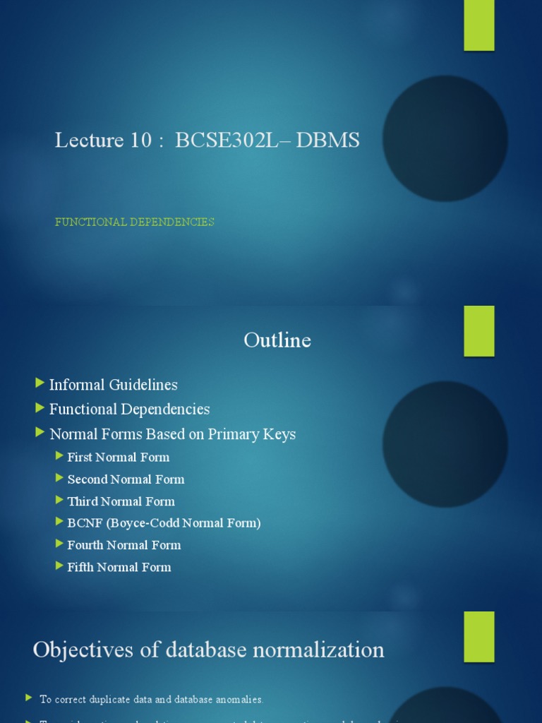 DBMS Normalization & Dependencies | PDF | Data Management | Data Model