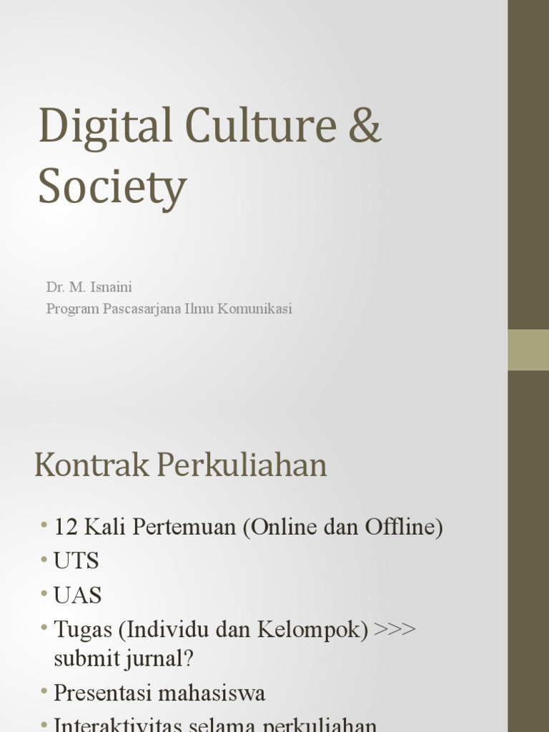 Masyarakat Digital dan Budaya Digital | PDF | Seni | Sejarah