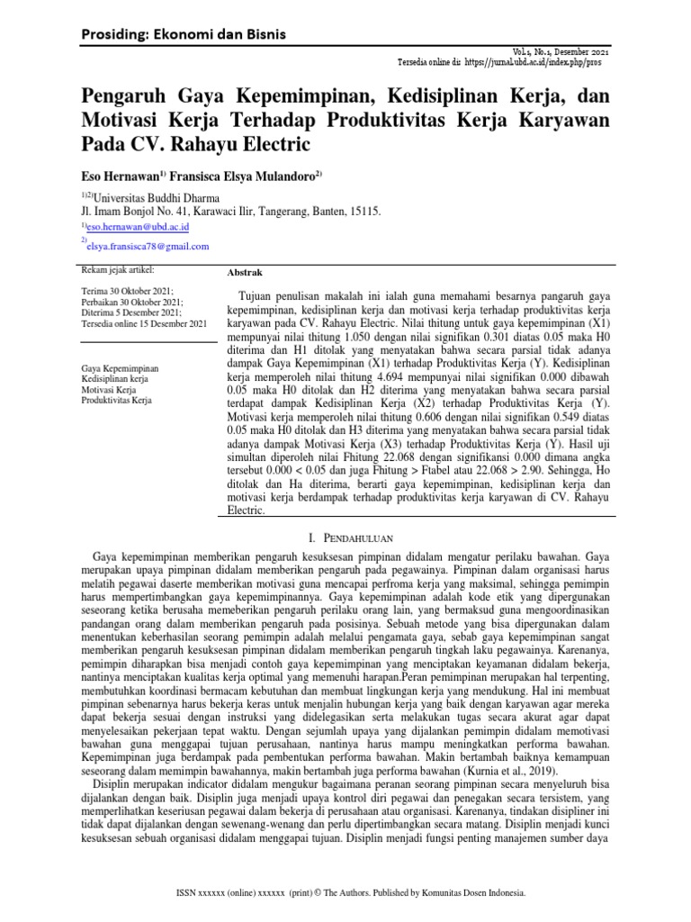 Eso Hernawan Dan Fransisca Elsya Mulandoro | PDF | Bisnis | Pengembangan Diri