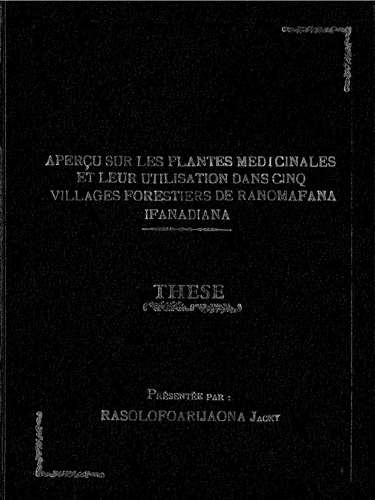 Aperçu Sur Les Plantes Médicinales Et Leur Utilisation Dans Cinq ...
