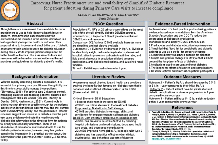 MSN - Capstone - Proposal - Poster - NSG6999 South University | PDF ...