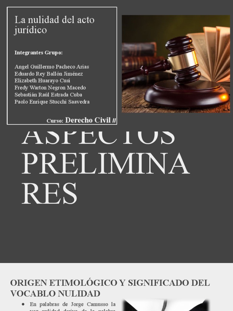 Nulidad Del Acto Jurídico Expo Civil Ii | PDF | Nulo (ley) | Justicia
