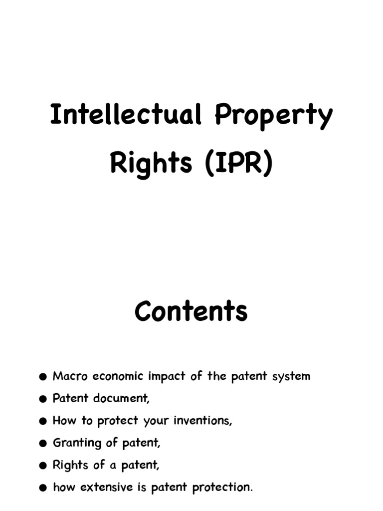 Intellectual Property Rights | PDF | Intellectual Property | Patent