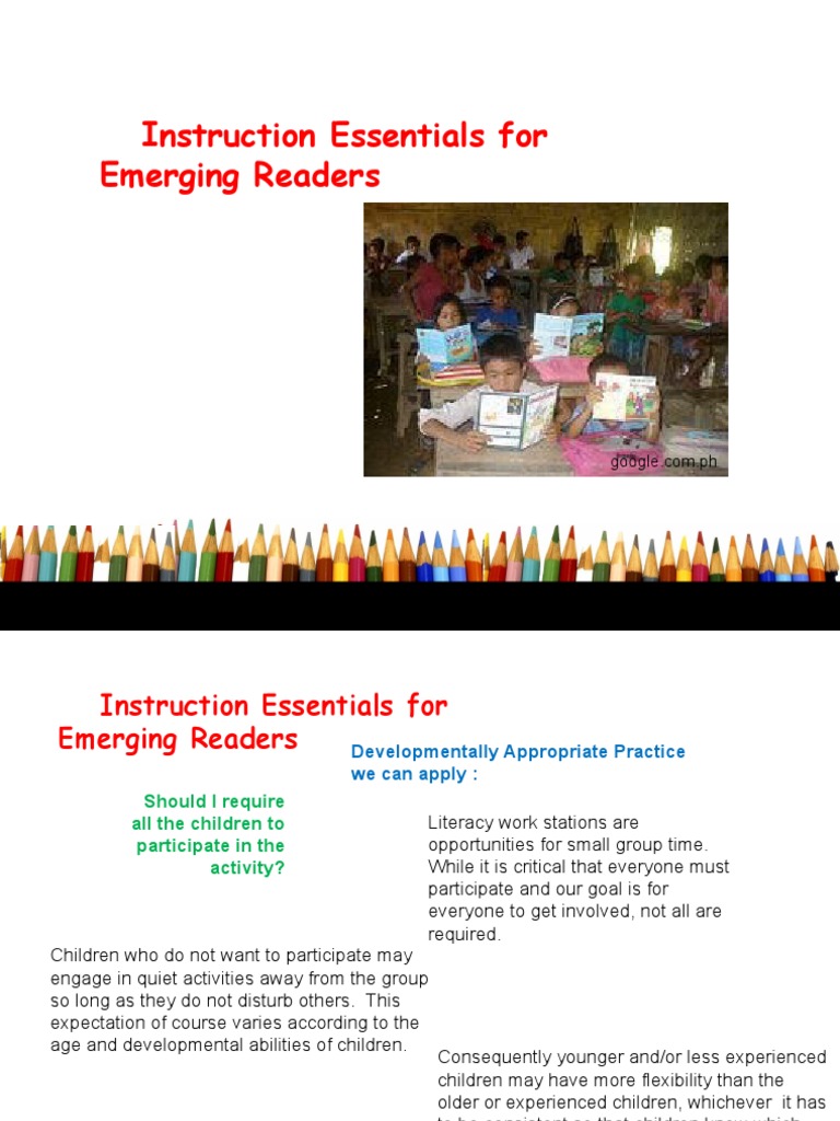 Instruction For Emerging Readers | PDF | Conversation | Literacy