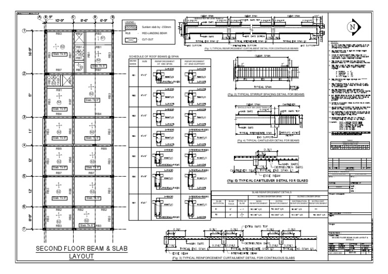 Second Floor Beam & Slab Layout: B C D E A | Download Free PDF ...