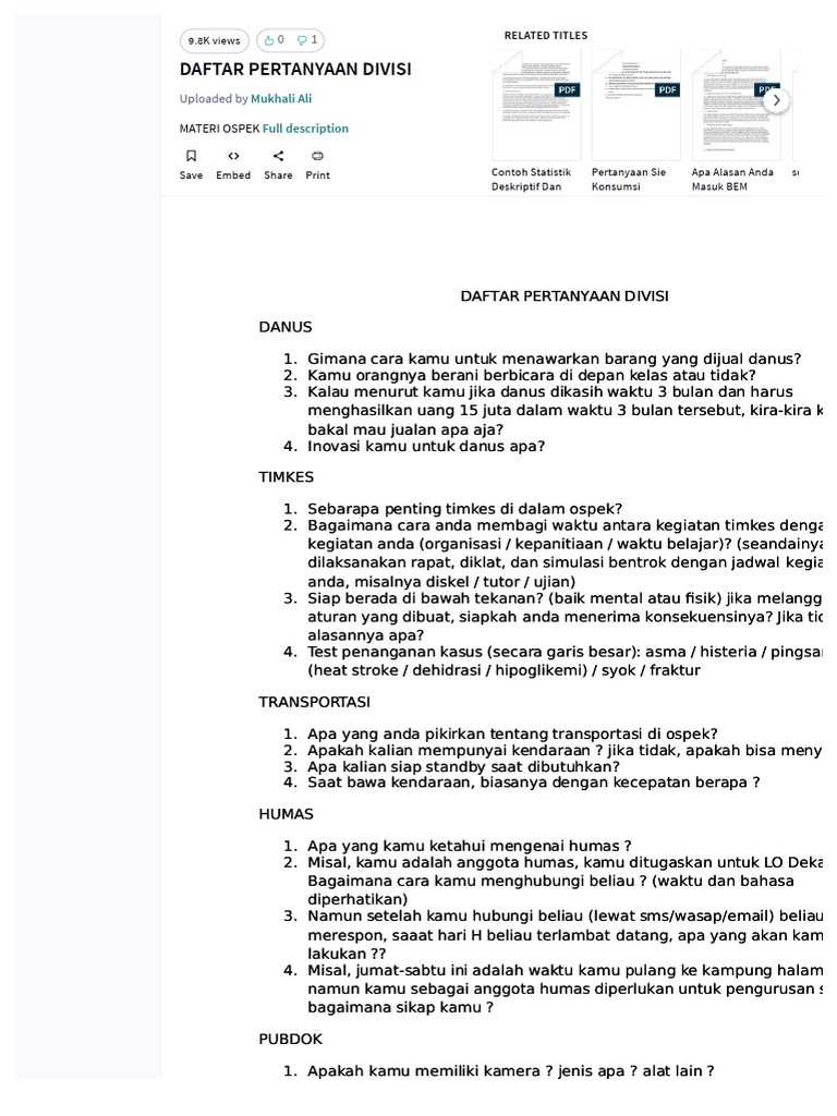 Pdf-Daftar-Pertanyaan-Divisi - Compress 2 | PDF