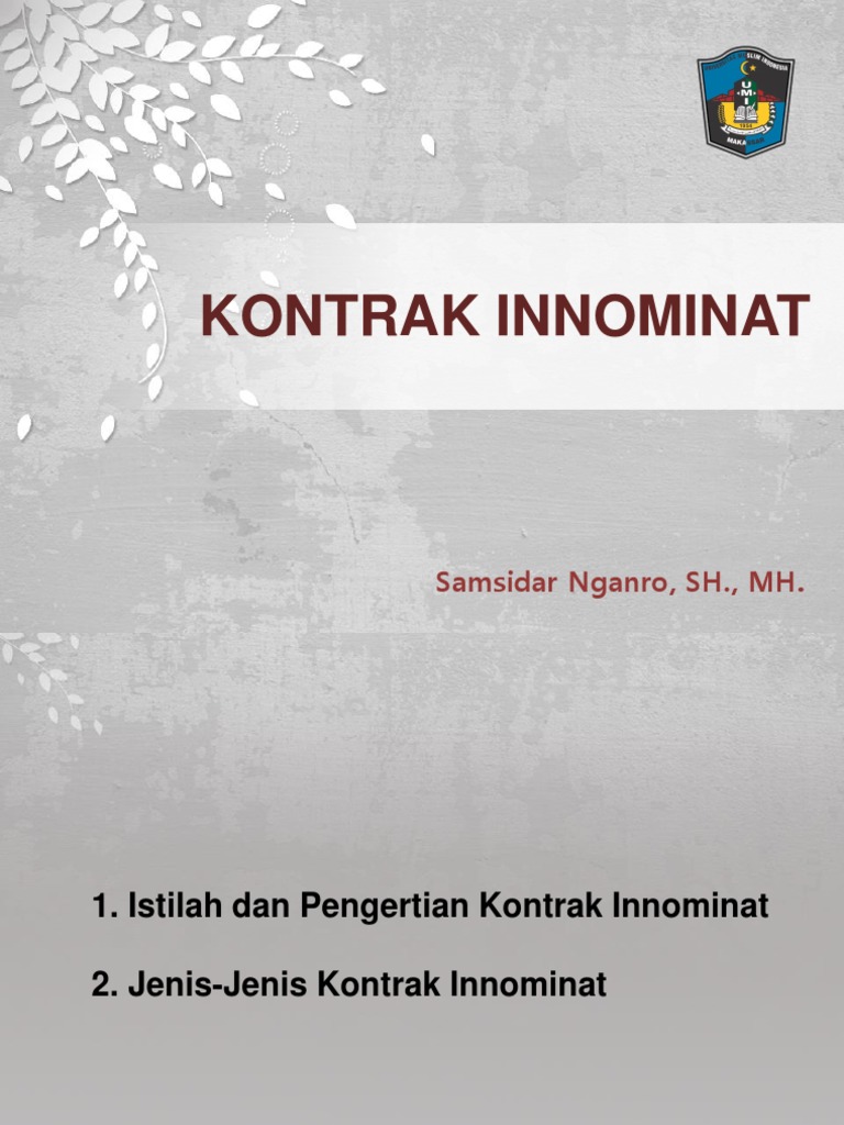 Panduan Kontrak Innominat | PDF