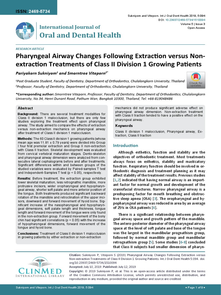 Airway and Class II Div 1 | PDF | Sleep Apnea | Human Head And Neck