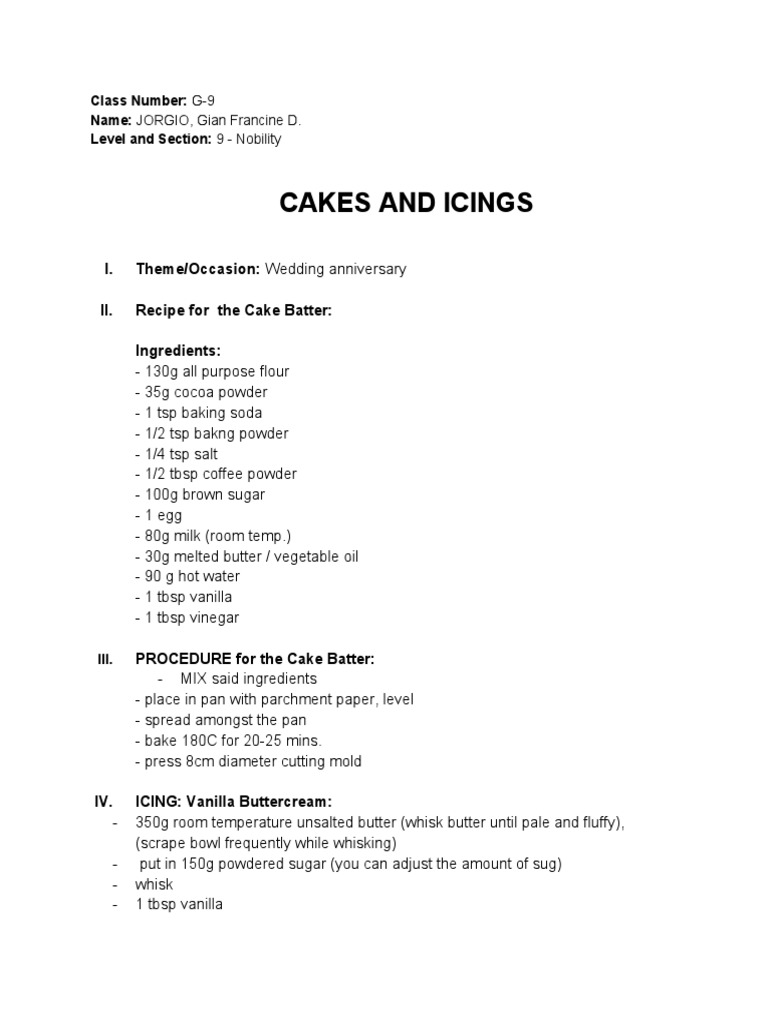 Cakes and Icings | Download Free PDF | Cakes | Food Ingredients