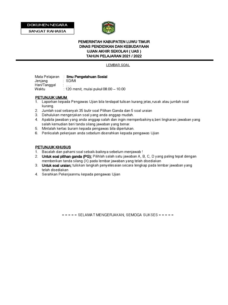 Sangat Rahasia: Dokumen Negara | PDF