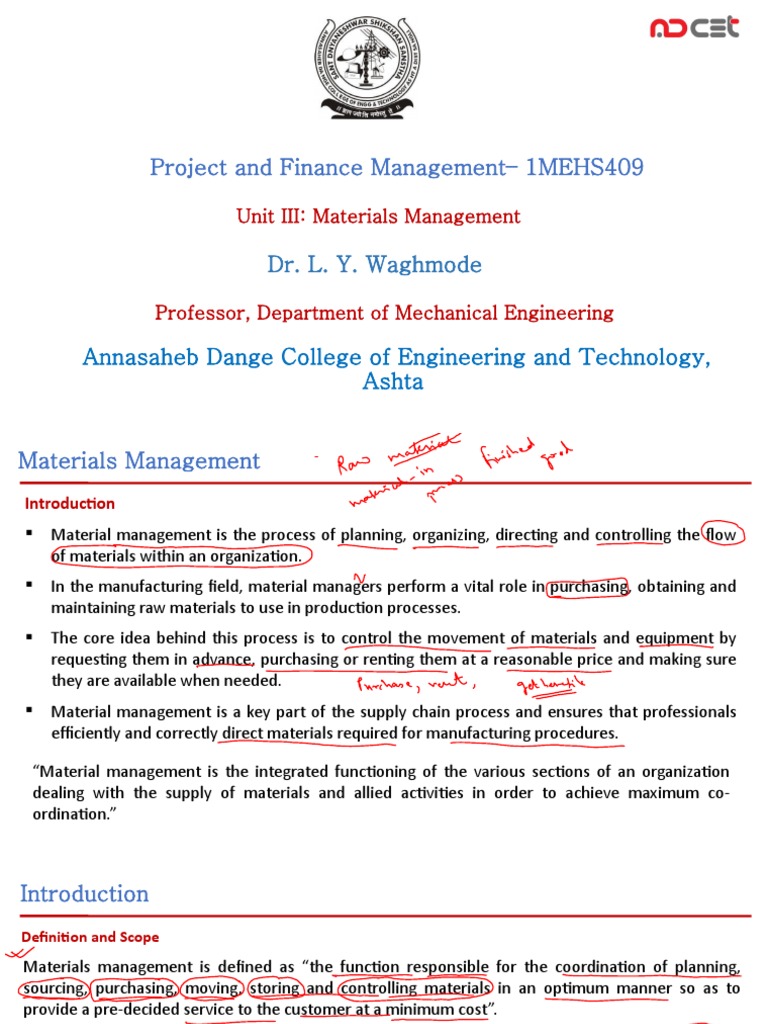 Materials Management in Manufacturing | PDF | Inventory | Procurement