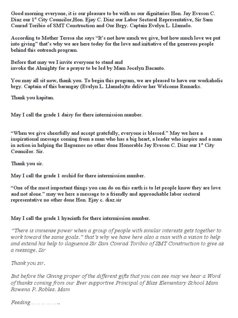 Script Outreach Program | PDF