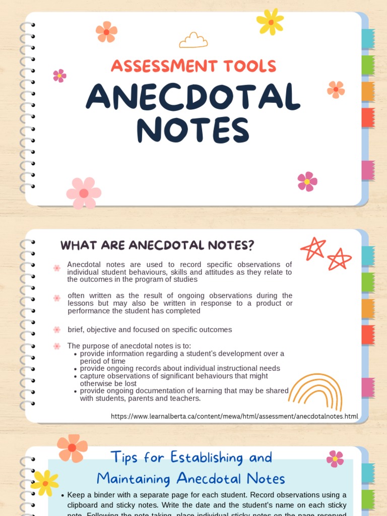 ANECDOTAL NOTES - Types of Assessment | PDF | Pedagogy | Communication