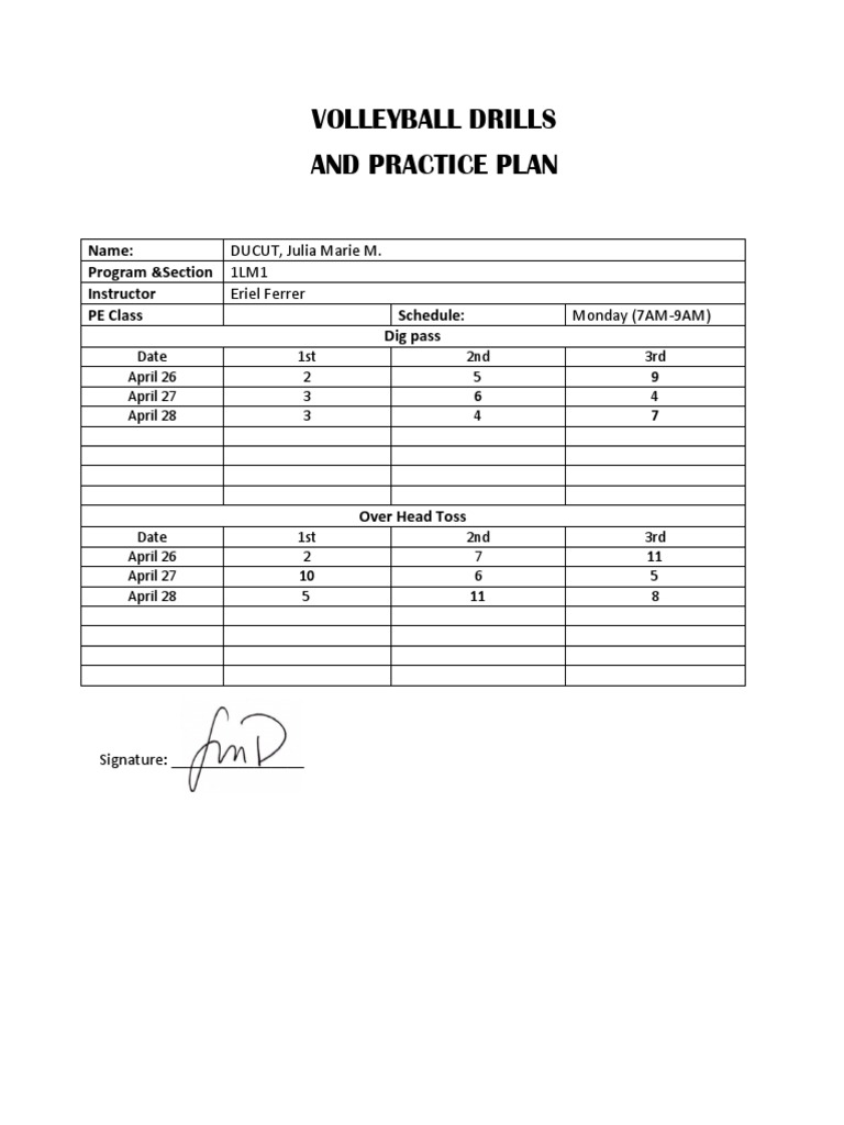 Volleyball Drills and Practice Plans | PDF