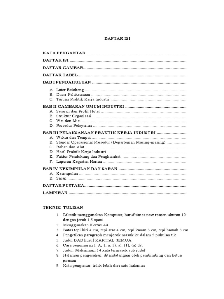 Format Laporan PKL | PDF