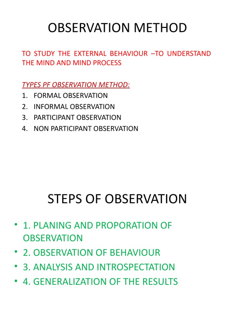 Observation Method | PDF