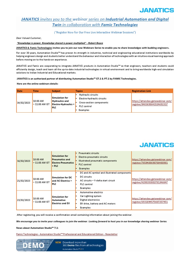 Automation Studio Webinar | PDF | Automation | Simulation