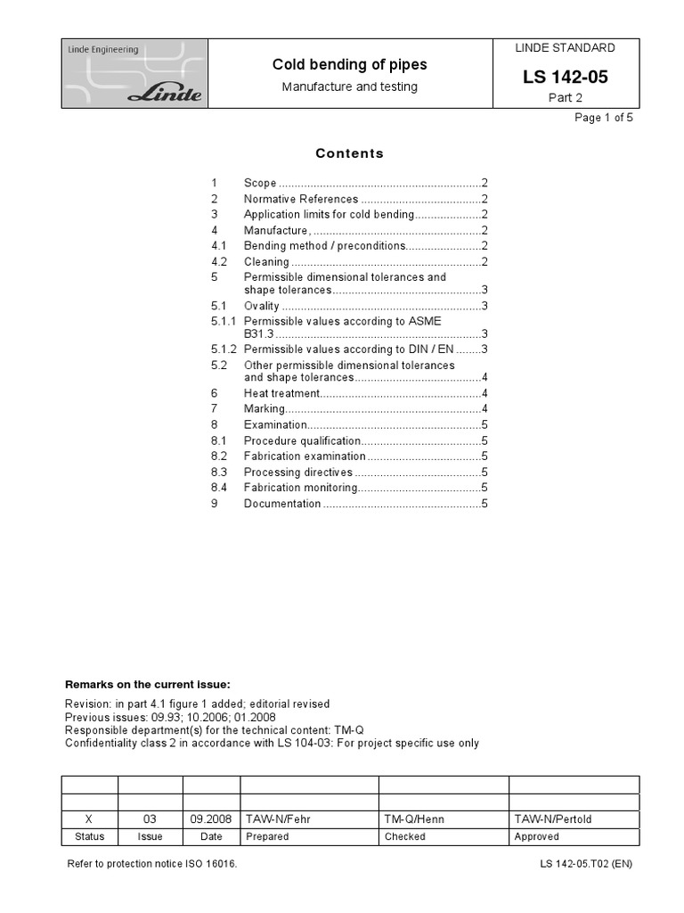 Cold Bending Standards for Pipes | PDF | Pipe (Fluid Conveyance ...