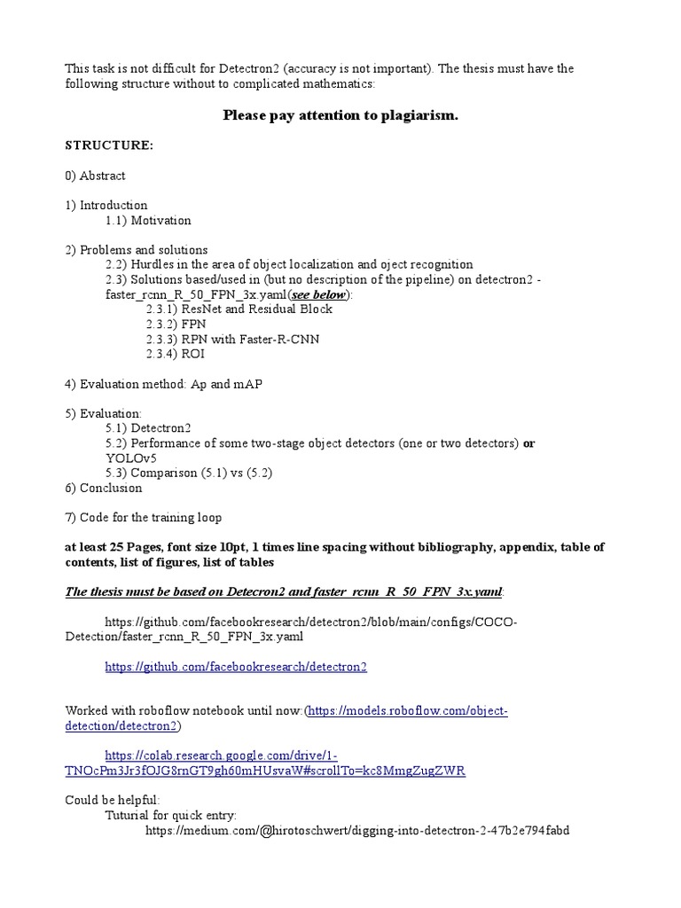 Detectron2 Thesis Structure Guide | PDF
