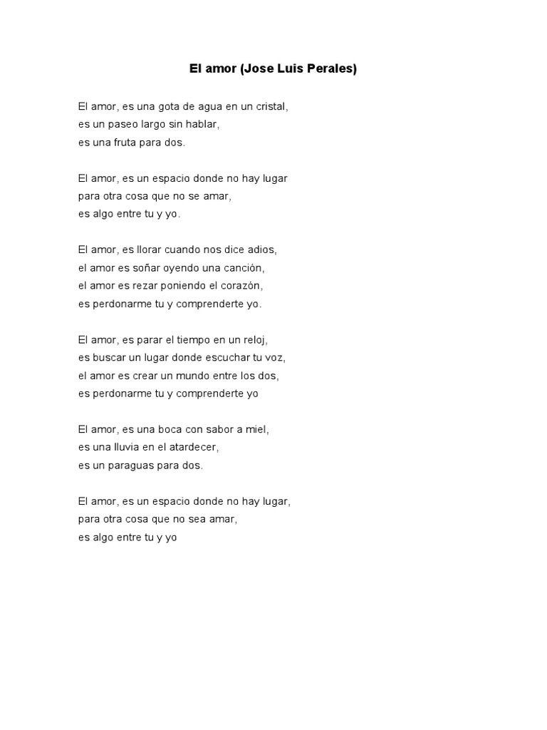 El Amor (Jose Luis Perales) | PDF