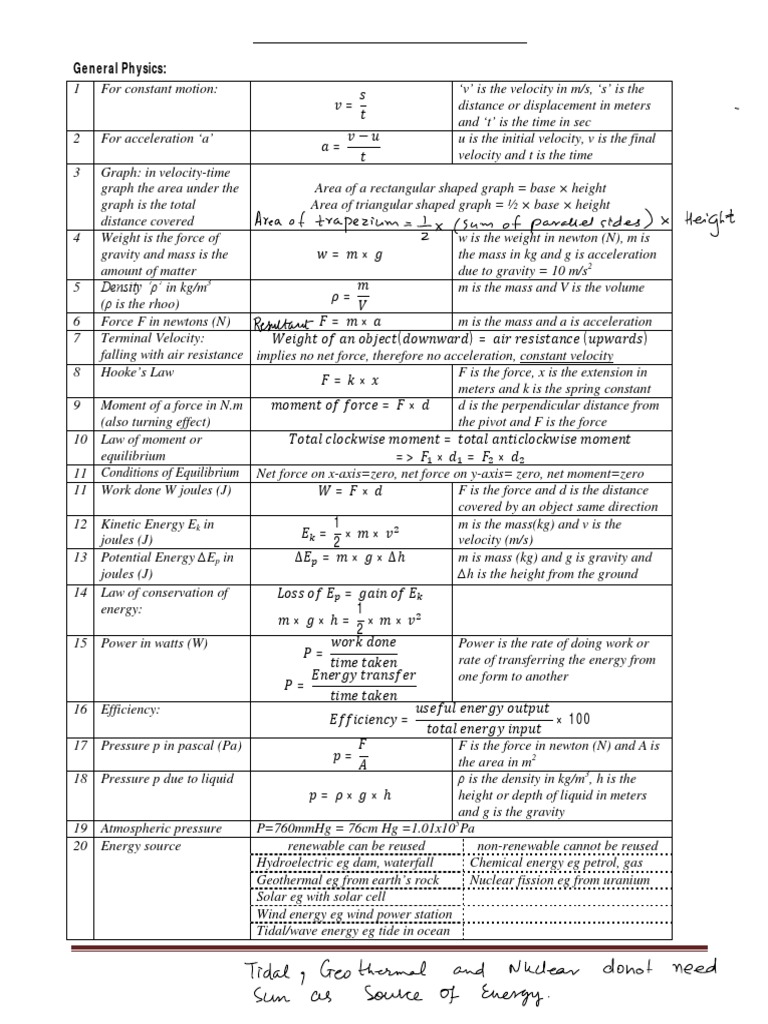 Important - Equations - in - Physics - For - IGCSE - Course-1 Too Imp 2 | PDF | Waves ...