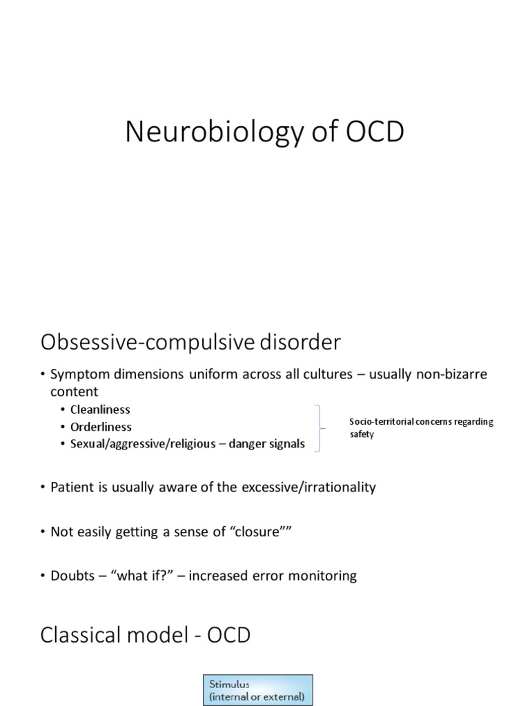 OCD Neurobiology | Download Free PDF | Obsessive–Compulsive Disorder ...