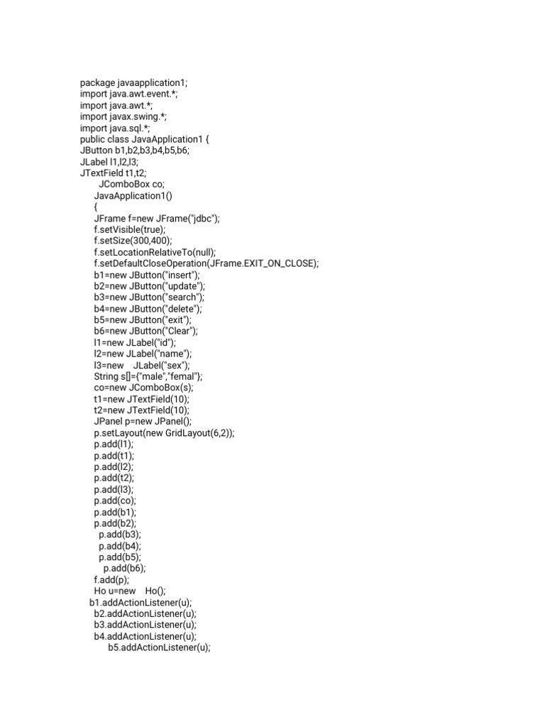 Java Jdbc Pdf Software Engineering Software Development