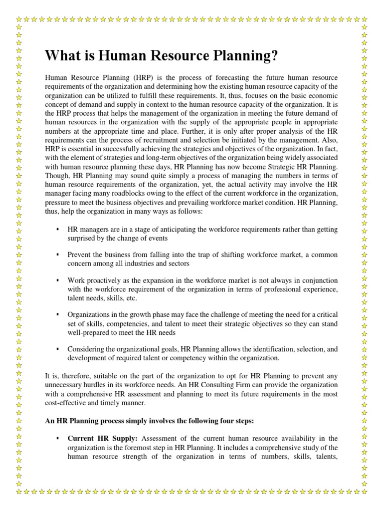 What Is Human Resource Planning | PDF | Human Resources | Human ...