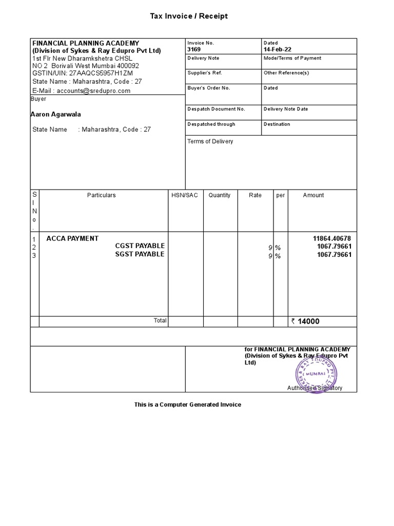 Tax Invoice / Receipt | PDF