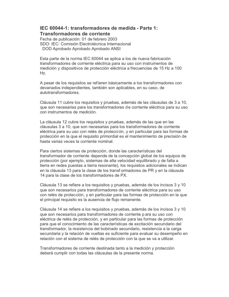 Iec 60044 | PDF