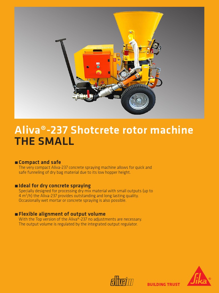 Aliva®-237 Shotcrete Rotor Machine: The Small | PDF