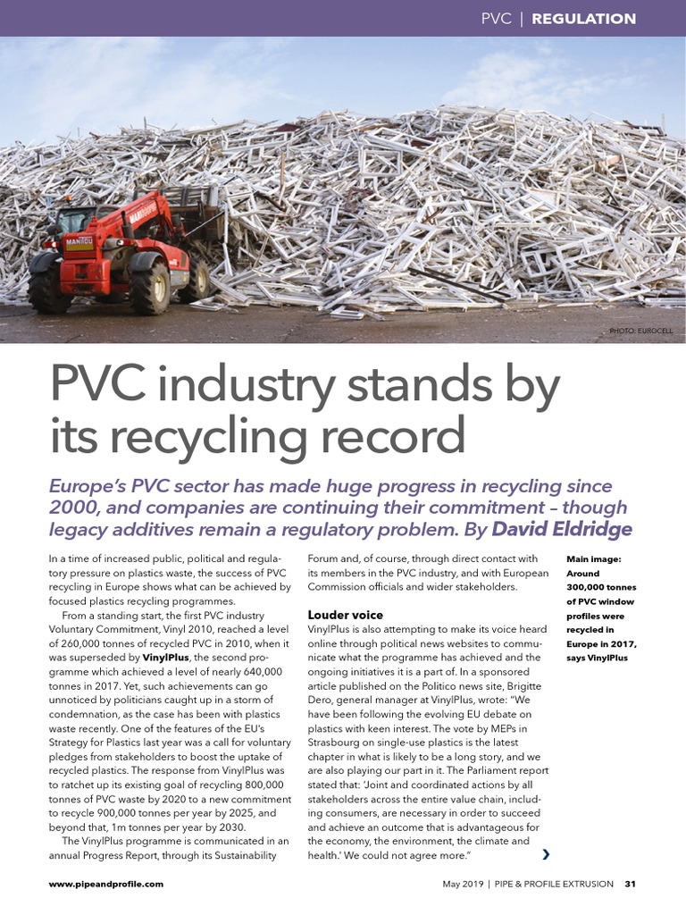 2019 - 07 - PVC Industry Stands by Recycling Record | PDF | Polyvinyl ...