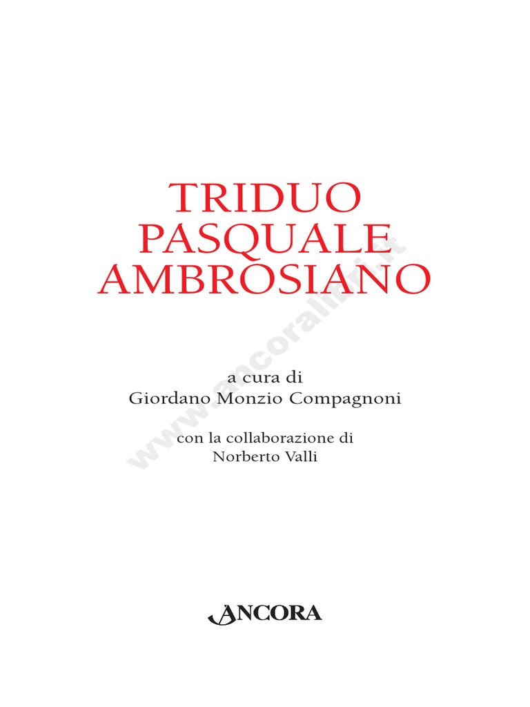 2020 - Libretto Triduo Pasquale Ambrosiano | PDF