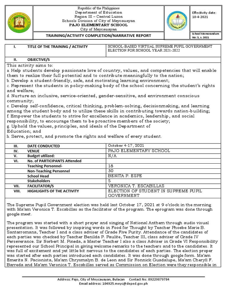 SPG Narrative | PDF | Cognition | Learning