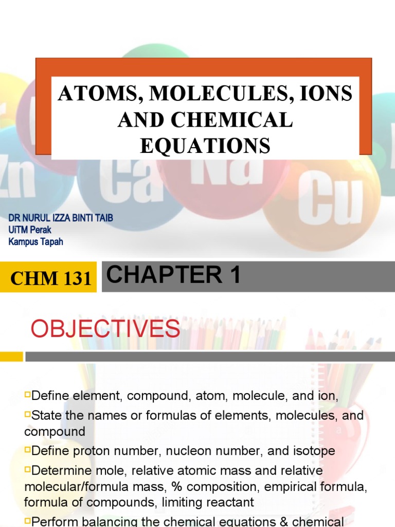 CHM131 - Chapter 1 - Atoms - Molecules Ions - Chemical Eq | PDF | Mole ...
