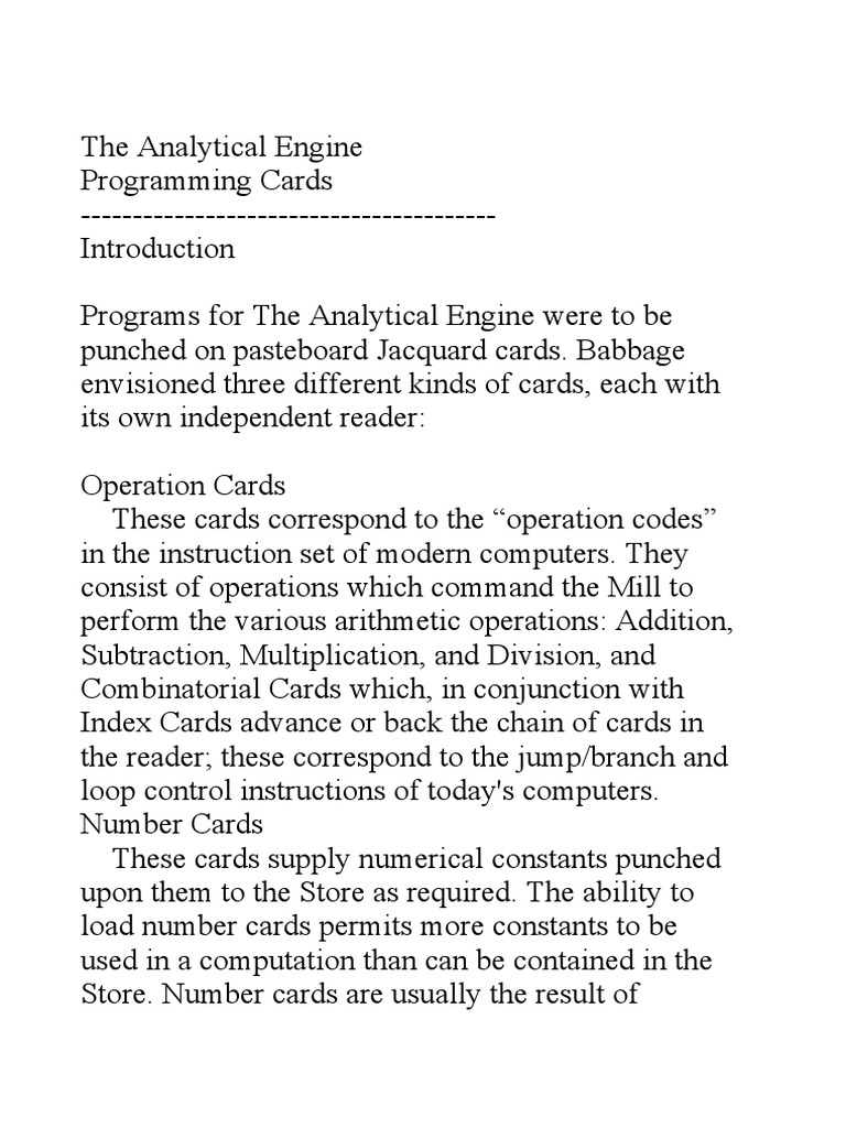 The Analytical Engine | PDF | Significant Figures | Division (Mathematics)