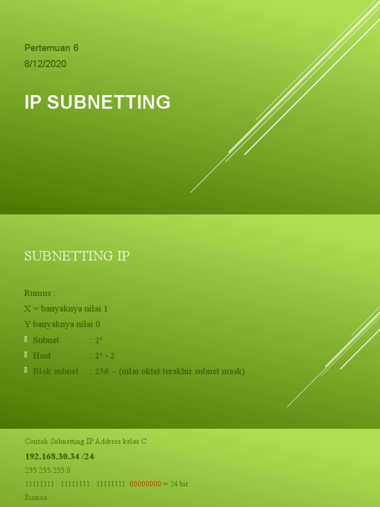 Pert 6-IP Subnetting | PDF | Ip Address | Internet