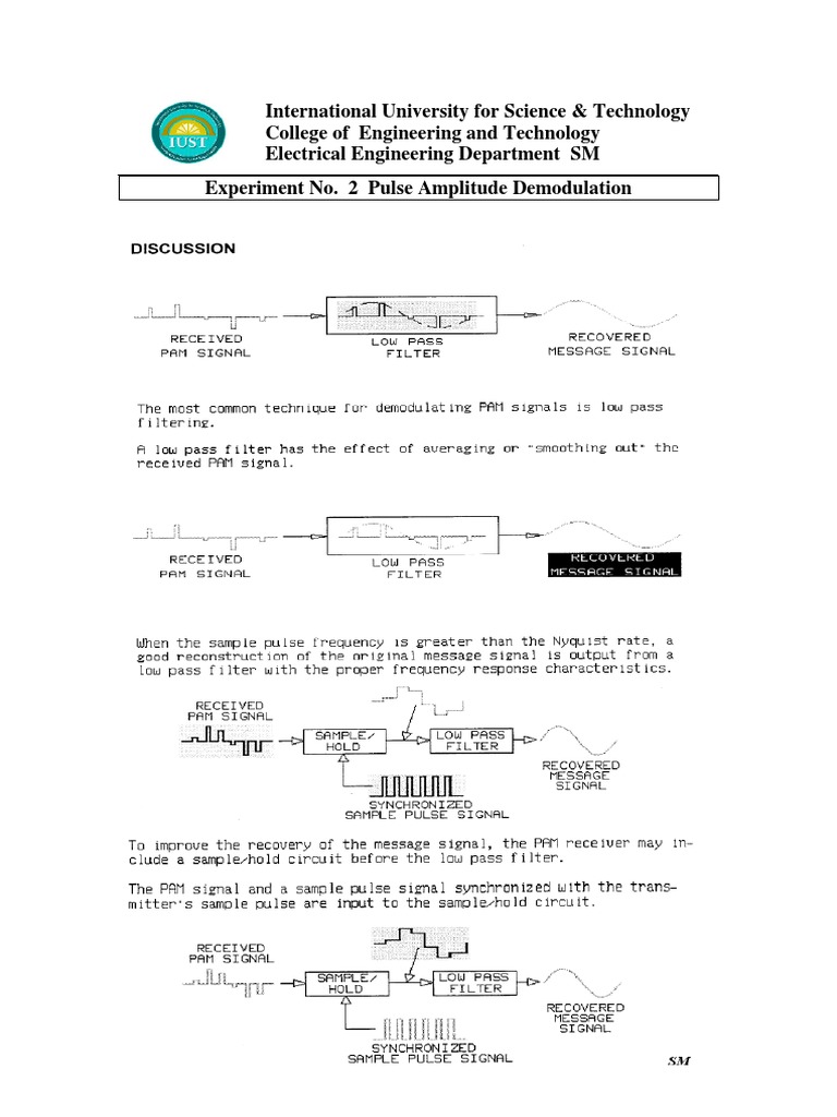 Exp. 2 Pulse Amplitude Demodulation | PDF
