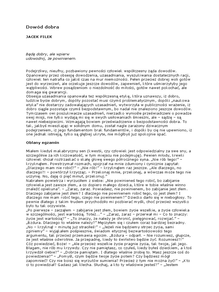 Filek - Dowód Dobra | PDF