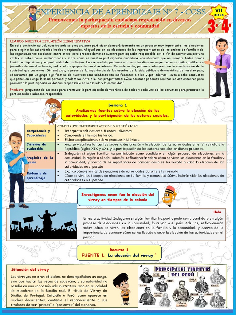 3°,4° CCSS - 7ma. EdA | PDF | Perú | Votación